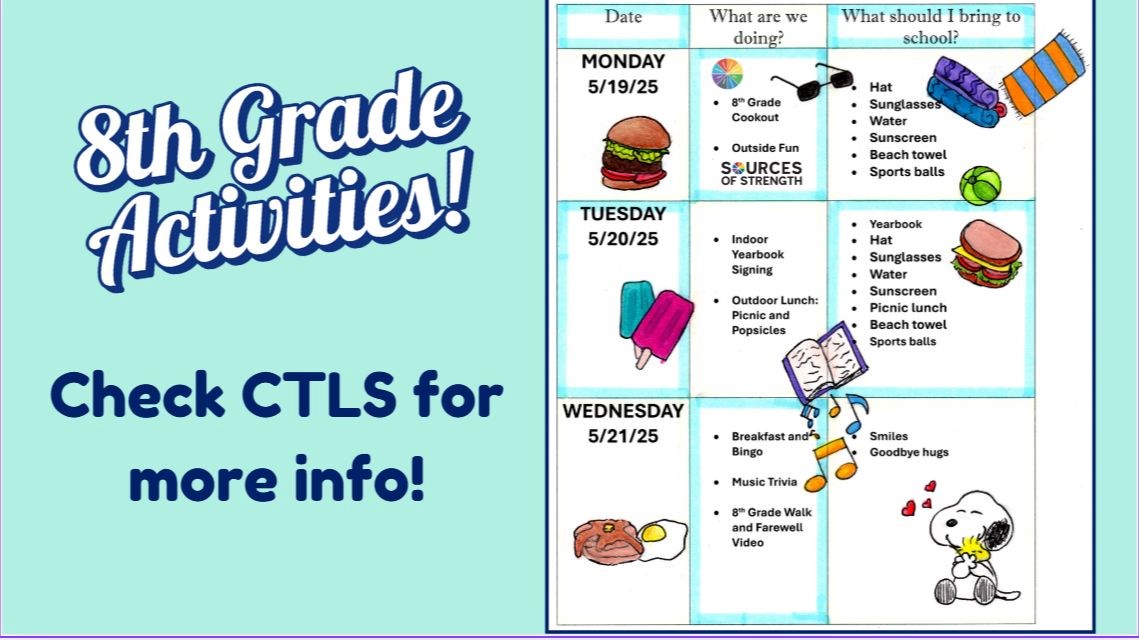 8th Grade EOY Activities